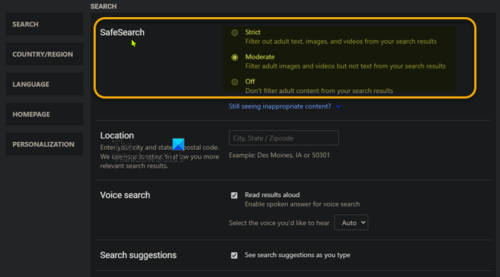 How to stop Edge from opening Bing links in a New Tab