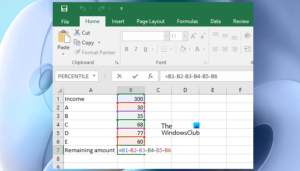 How to subtract multiple cells in Excel