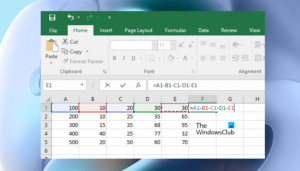 How to subtract multiple cells in Excel