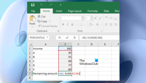 How to subtract multiple cells in Excel