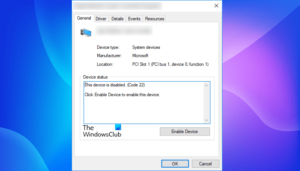 Fix This device is disabled (Code 22) error in Windows 11/10