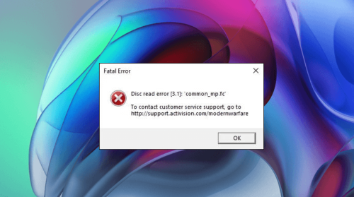 Fix Warzone Fatal Error, Disc read error on Windows PC