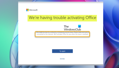 Fix We're having trouble activating Office error