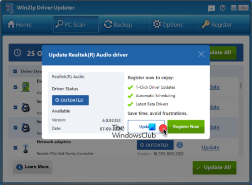 WinZip Driver Updater Free version for Windows 11/10 PC