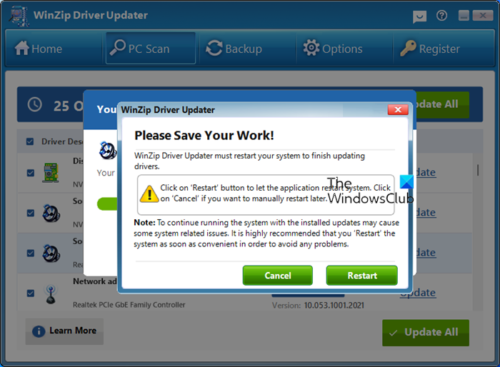 WinZip Driver Updater Free version for Windows 11/10 PC