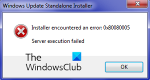 Fix Windows Update error 0x80080005 on Windows 11/10
