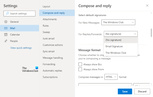How to add an Email Signature in Outlook.com