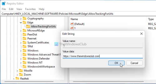 How to add a site in Tracking Prevention Exceptions in Edge