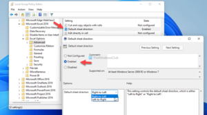 How to change default Excel worksheet direction from right to left
