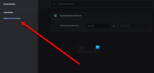 How to set Keyboard Shortcuts for Chrome or Edge Extensions