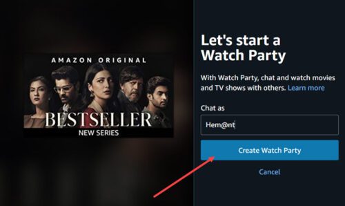 How to host Amazon Prime Video Watch Party on Windows PC