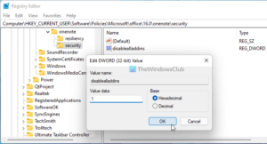 How to disable Unmanaged and Installed OneNote add-ins