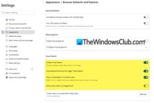 How to enable or disable Visual Search in Microsoft Edge