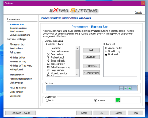 Add eXtra Buttons to the Title bar of a window in Windows 11/10