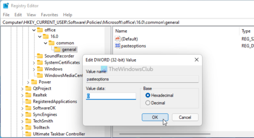 How to remove Paste Options button after pasting in Excel