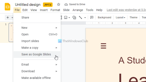 How to import a Canva Presentation into Google Slides