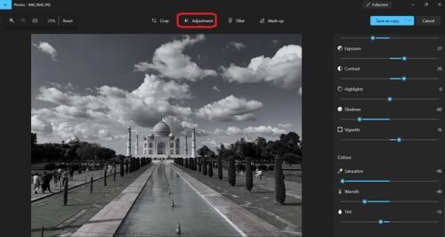 How to make a Black and White picture on Windows PC