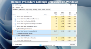 Remote Procedure Call High CPU Usage on Windows 11/10