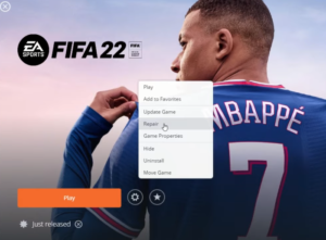 There is a problem with your game’s setup in FIFA