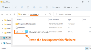 How to backup and restore items pinned to Start Menu in Windows 11/10