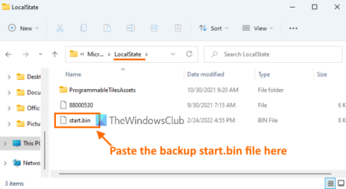 How to backup and restore items pinned to Start Menu in Windows 11/10