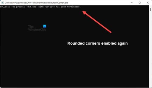 How to disable Rounded Corners in Windows 11
