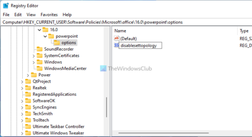 Stop PowerPoint from extending display when presenting on laptop