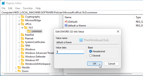 Stop users from changing default organization Office theme