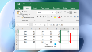 How to subtract multiple cells in Excel