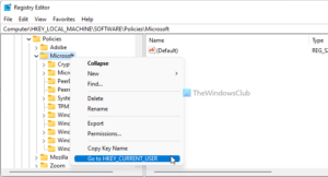How to switch between HKLM and HKCU quickly in Registry Editor