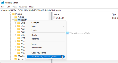 How to switch between HKLM and HKCU quickly in Registry Editor