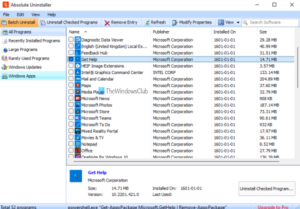 Free software to Bulk Uninstall Programs, Microsoft Store Apps in Windows