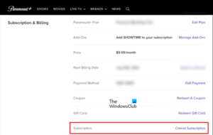 How to cancel Paramount Plus subscription using PC or Phone