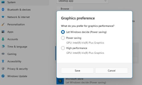 Game not using GPU in Windows 11