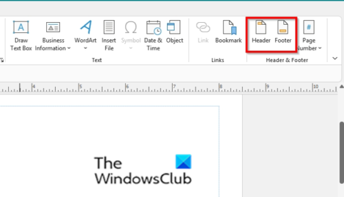 How to add a Header or Footer in Publisher