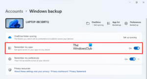 How to enable or disable Remember my apps in Windows 11