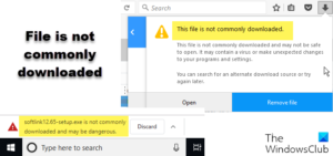 File is not commonly downloaded and may be dangerous Chrome, Firefox