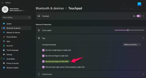How to enable Two Finger Tap for Right Click in Windows 11/10