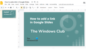 How to add a link in Google Slides