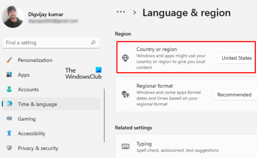 How to change Microsoft Store region on Windows 11