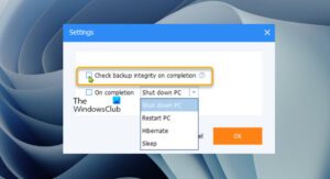 How to validate Windows System Backup Image