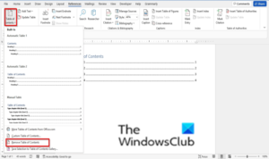 How to Edit, Update, Remove a Table of Contents in Word