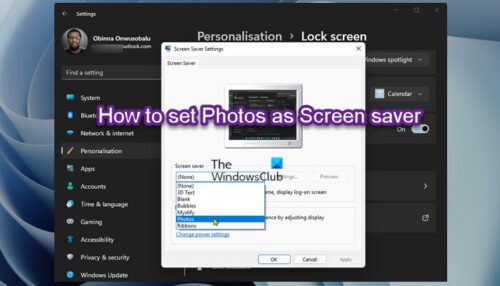 How to set Photos as a Screensaver in Windows 11