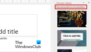 How to turn off Design Ideas in PowerPoint