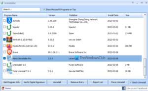 Free software to Bulk Uninstall Programs, Microsoft Store Apps in Windows
