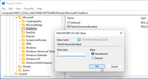 Turn Off or On OneDrive Files On-Demand in Windows 11