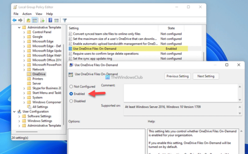 Turn Off or On OneDrive Files On-Demand in Windows 11