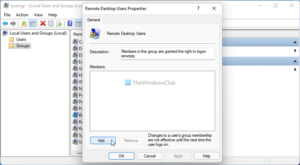 How to add or remove Remote Desktop users in Windows 11/10