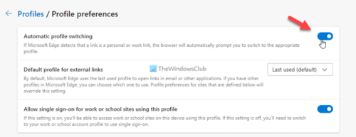 How to automatically switch Profiles for specific sites in Edge
