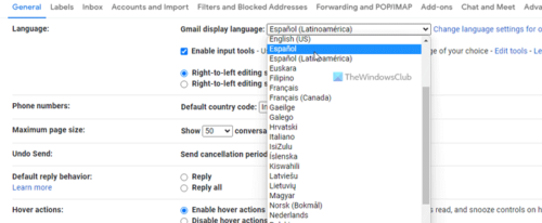 How to change Gmail language on web and mobile
